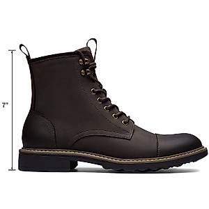 Vostey Mens Boots Motorcycle Casual Boots for Men Zipper Fashion Chukka Boots Mens(BMY8033A Darkbrown 10.5)