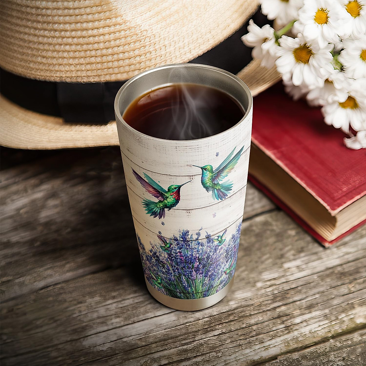 20oz Faith Hummingbird Tumbler, Be Still and Know that I am with You, Religious, Christian Gifts, Coffee Thermos for Women, Stainless Steel Double Wall Vacuum Insulated Coffee Mug, Travel Cup with Lid