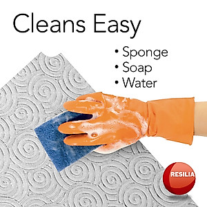 Resilia Shelf Liner Set for Wire Shelving Units – 4 Pack, 24 Inches x 48 Inches, Clear Swirl Spiral Pattern, Anti-Slip, Heavy Duty, Made in The USA, for Kitchen, Bathroom, Garage Storage