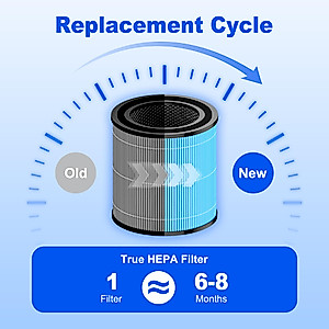 AP0601 Replacement Filter Compatible with AIRTOK AP0601 Air Purifier, 4-in-1 H13 True HEPA Filter, Part # AP0601-RF, 2 Pack