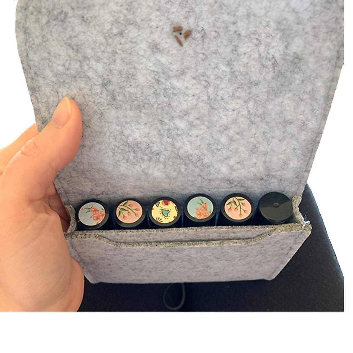 Auony Essential Oil Carrying Case Bag, 6 Bottles Essential Oils Travel Organizer Pouch Bag for 5ML / 10ML / 15ML Oils