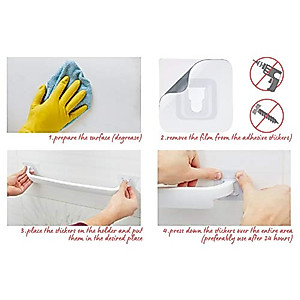 2 Pack 18 inch Adhesive Towel Holder Wall Mount, Stick On Hand Towel Bar for Kitchen Bathroom, Driling Free Bath Towel Holder, Kitchen Wall Rack for Towels (Blue)