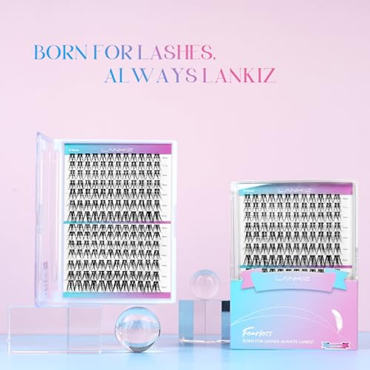 LANKIZ DIY lash Extensions Wispy, Lash Clusters Individual Lash Extensions,168 Clusters C+ D Mix Curl, Soft & Lightweight 10-16mm Mix Resuale Wide Band+Mix Style Cluster Lashes (Classic C/D)