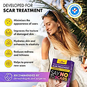 MONSET Silicone Scar Sheets - Effective Scar Treatment for Surgical Scars, C-Section, Acne Scar Removal, Deep Stretch Mark Removal, Keloid Bump Removal - Extra Long - Pack of 6