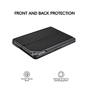 Logitech iPad Slim Folio: Case with Wireless Keyboard with Bluetooth (Black) - iPad 5th generation (2018 release)