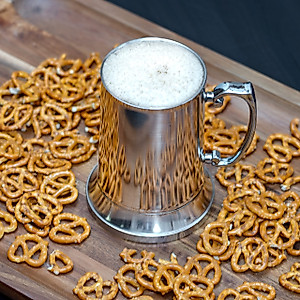 Maxam Stainless Steel Tankard Style Beer Mug, 20 Ounce