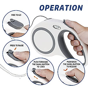 Retractable Dog Leash 30 FT, GUDWING Dog Walking Leash for Medium Large Dogs up to 77 lbs, Heavy Duty No Tangle, Large