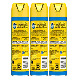 Pledge Dust & Allergen Multisurface Cleaner Spray, Works on Leather, Granite, Wood, and Stainless Steel, Multi, Lemon, 9.7 Ounce (Pack of 3)
