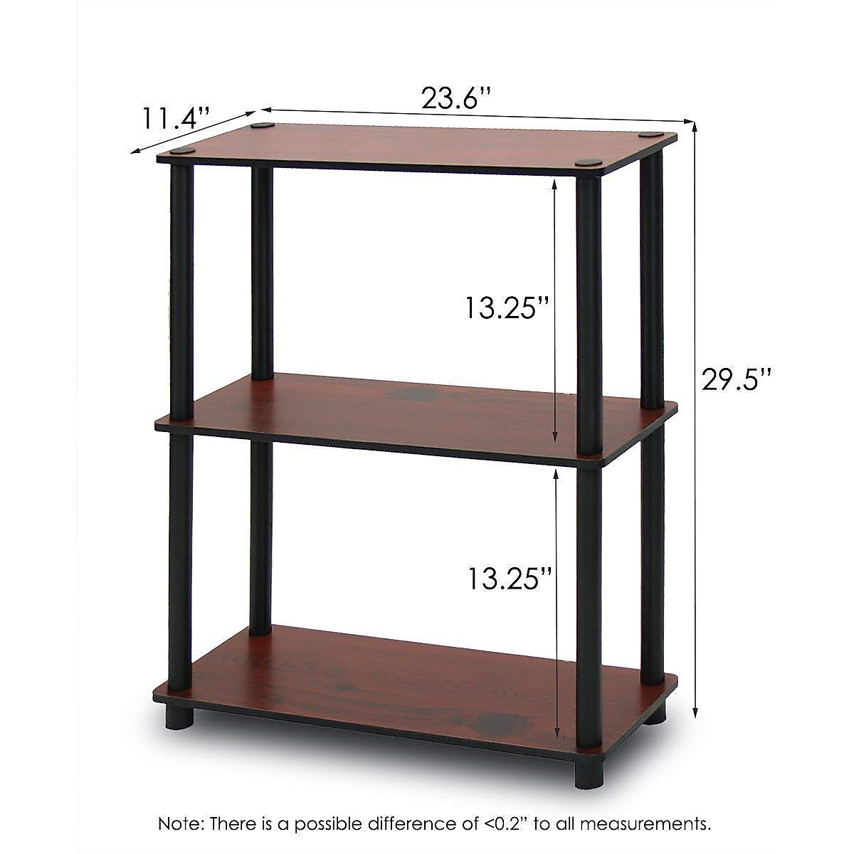 Furinno 3-Tier Storage Rack Bundle (Dark Cherry/Black)