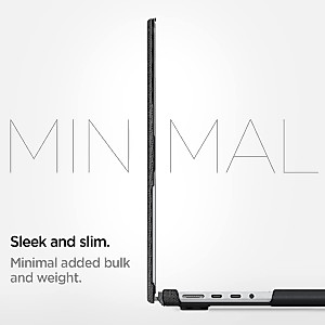 Spigen Urban Fit Designed for MacBook Pro 16 inch Hard Shell Case A2780 / A2485 with M2 Pro / M2 Max Chip / M1 Pro / M1 Max Chip (2023/2021) - Black