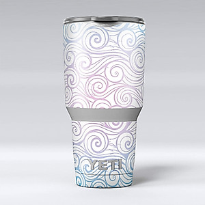 Design Skinz Vivid Blue Gradiant Swirl - Skin Decal Vinyl Wrap Kit Compatible with The Yeti Rambler Cooler Tumbler Cups