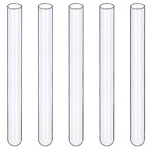 FunChem Glass Test Tubes, Pack of 20 Sturdy Round Bottom Clear Test Lab Tubes