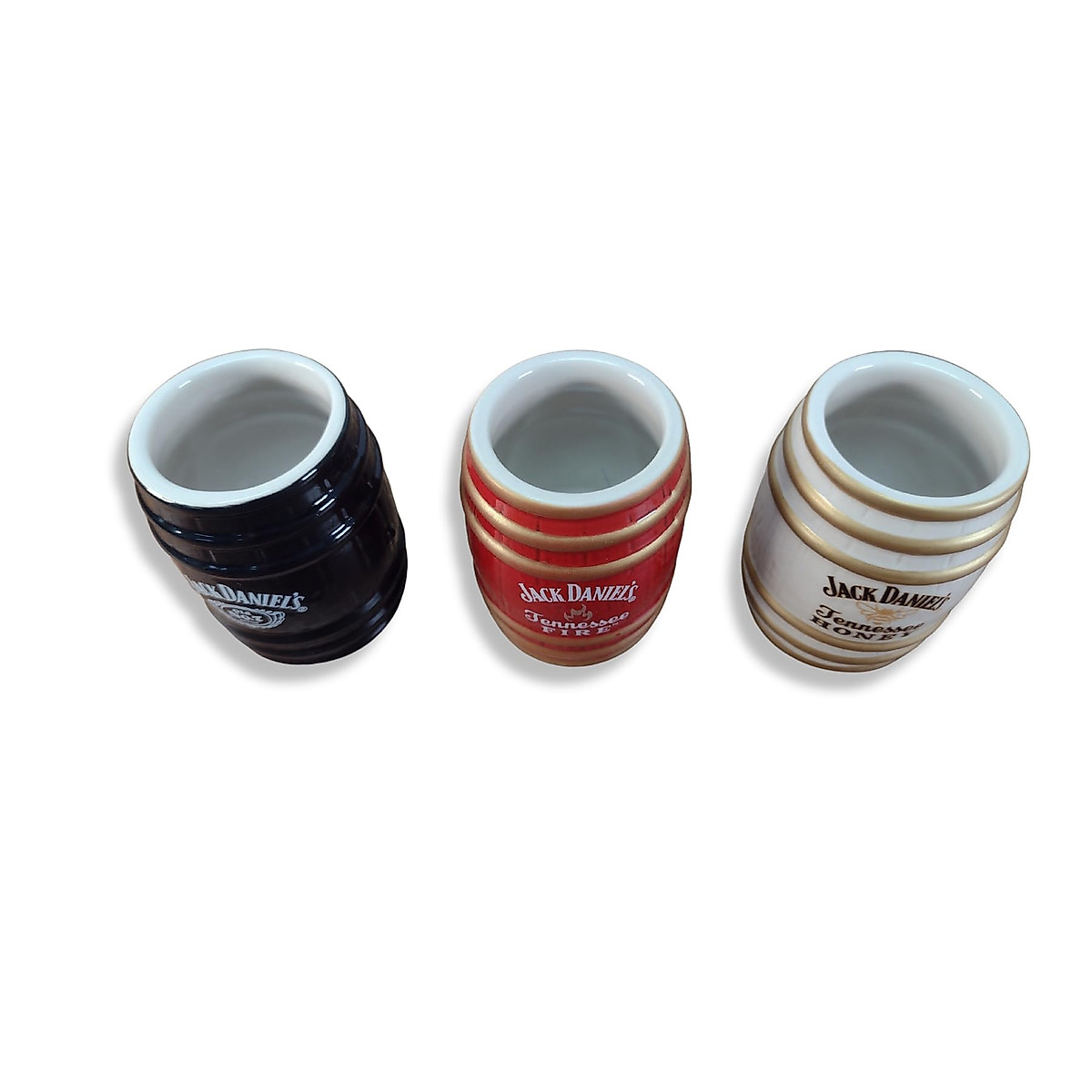 M. CORNELL IMPORTERS Jack Daniel's Stoneware Barrel Shot Glasses Set of 3 - Jack Daniel's Gift Set