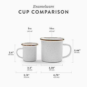 Barebones Enamel Espresso Cup Set - Mint, 4 oz