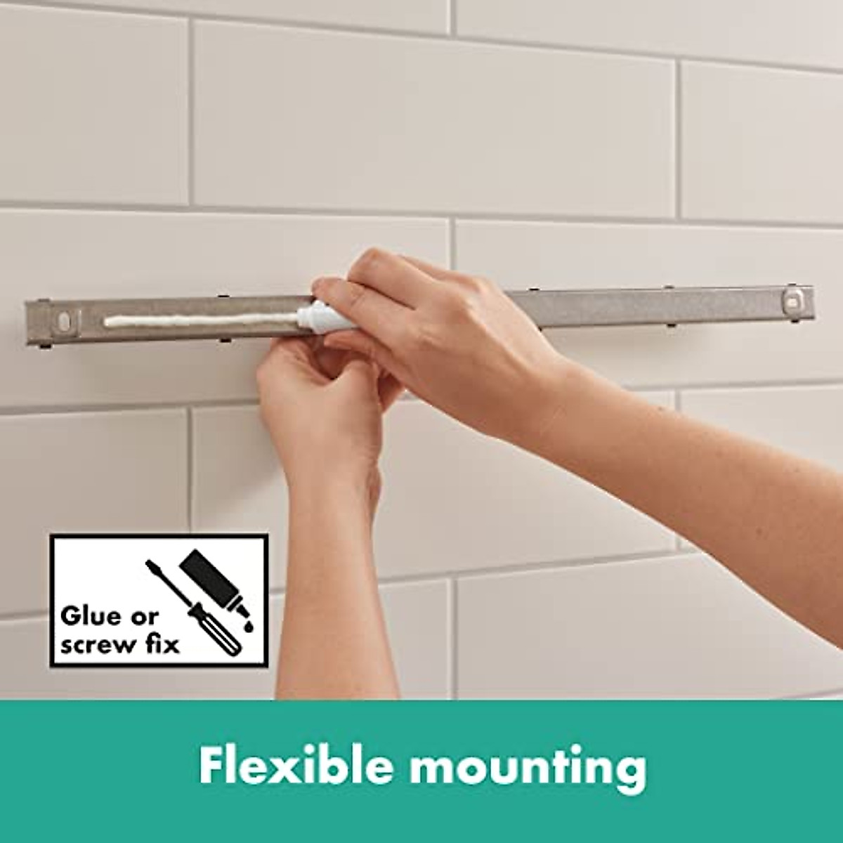 Hansgrohe 27968670 WallStoris Accessory Without Drilling, 4 Pieces, Wall Bar, Storage Basket, Lid, Toothbrush Beaker, Matte Black Bathroom Set