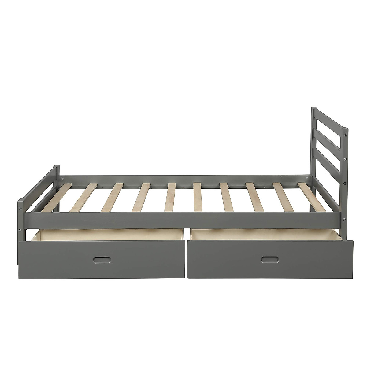 Harper & Bright Designs Full Size Platform Bed with Storage Drawers and Headboard,Footboard, Wooden Full Bed Frame/No Box Spring Needed/Easy Assembly (Gray)