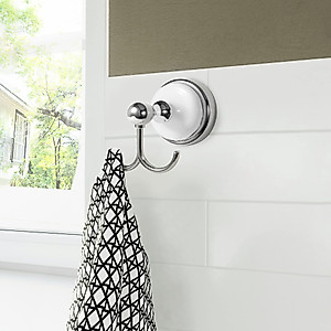 Design House 559260 Savannah Towel and Robe Hook, Polished Chrome and White