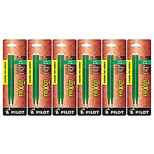 Pilot FriXion Ball Gel Ink Refills, Fine Point, 0.7mm, Green Ink, 12 Refills