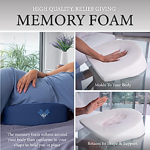 Pharmedoc Pregnancy Pillow, Cooling Belly Wedge Pillow for Sleeping, Maternity Pillow, Belly Wedge Memory Foam, Pregnancy Must Haves, New Mom Gifts for Women, Cooling Cover Navy