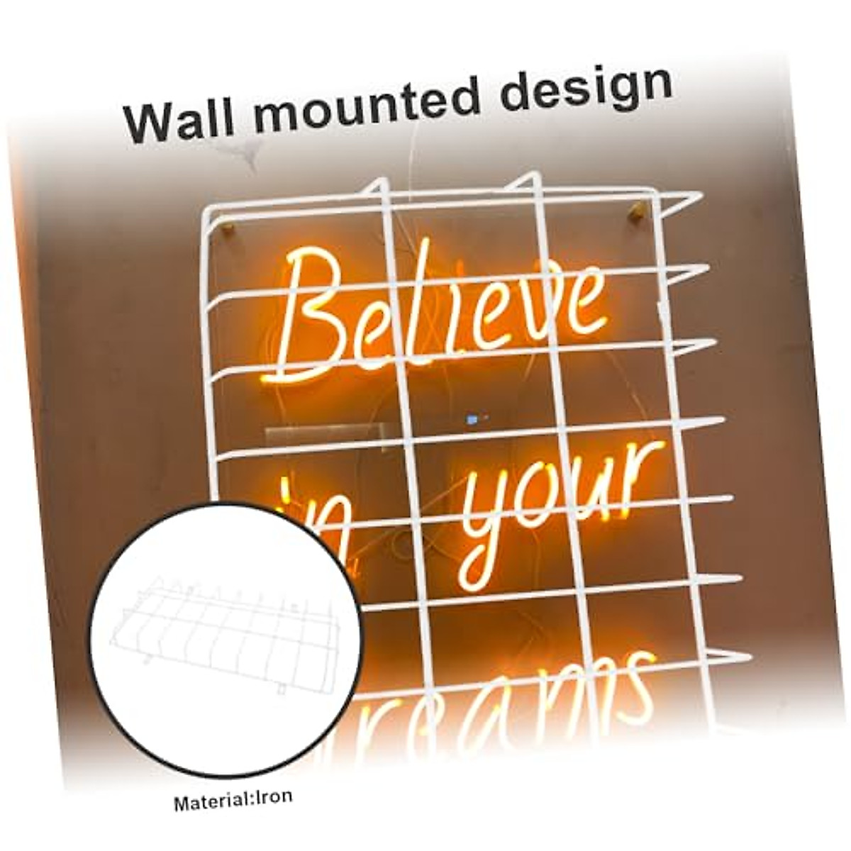 Outanaya Emergency Light Metal Cover Wrought Iron White Exit Conditioner Guard for Emergency Light