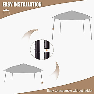 Gazebos for Patios with 4 Sand Bags, Outdoor Gazebo Tent with Netting Screen Walls, Heavy Duty Gazebo Canopy with 120 Square Feet of Shade for Garden, Backyard Deck, and Lawns (Khaki)