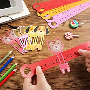 24 Pcs Slide and Learn Number Line 16.5 x 1.5 Inch PVC Number Line for Student, 0 to 30 Math Number Line Animal Positive Integers Number Lines Childhood Education Materials for School (Vivid Colors)