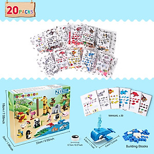 HOGOKIDS Party Favors for Kids - 20 Pack Animals Building Blocks Toy for Easter Gifts Goodie Bags Stocking Stuffer Classroom Prizes Building Set, Valentines Day Birthday Gift for Boys Girls Ages 6-12+