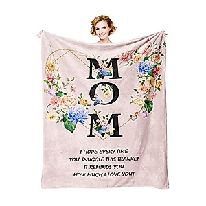 Xutapy Gifts for Mom Blanket 60’’x50’’, Mom Gifts from Daughter/Son, Best Mom Ever Gifts, Birthday Gifts for Mom Throw Blanket, I Love You Mom Gifts, Unique Mom Gift, Gifts for Mom Who Have Everything