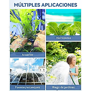 Poafamx 550GPH Submersible Pump 30W Ultra Quiet Aquarium Water Pump with 7.2ft High Lift Fountain Pump 3 Nozzles for Pond Hydroponics Statuary Fish Tanks