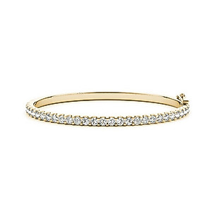 Houston Diamond District - 5 Carat Classic Stackable Diamond Bangle Bracelet 14K Yellow Gold Value Collection