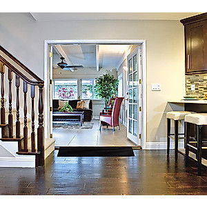 CINNYE 1.2'' Rise Solid Rubber Wheelchair Ramp,Threshold Ramp Used for Thresholds,Doorways and Bathroom (High:1.2 Inch(Pack of 1)) Black