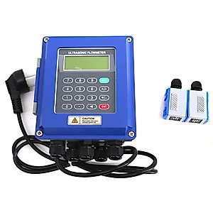 TUF-2000B+TS-2 Digital Ultrasonic Liquid Flowmeter Range DN15mm-100mm Wall Mounted Type IP67 Water Flow Meter for 0.6inch to 3.93inch Pipe