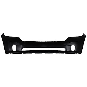 Evan Fischer Front Bumper Cover Compatible With 2013-2018 Ram 1500, Fits 2019-2023 1500 Classic, Primed For Models With One Piece Bumper Type, Ram Logo on Grille, With Fog Light Holes
