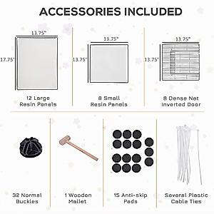 PawHut Pet Playpen Small Animal Cage Transparent Customizable Fence with Door for Hamster, Guinea Pigs, Chinchilla, 14 x 18 in