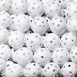 Sysnadura Airflow Hollow Practice Golf Balls - 50 Pieces White Plastic Sports Ball 1 5/8'' diameter with Mesh Storage Bag