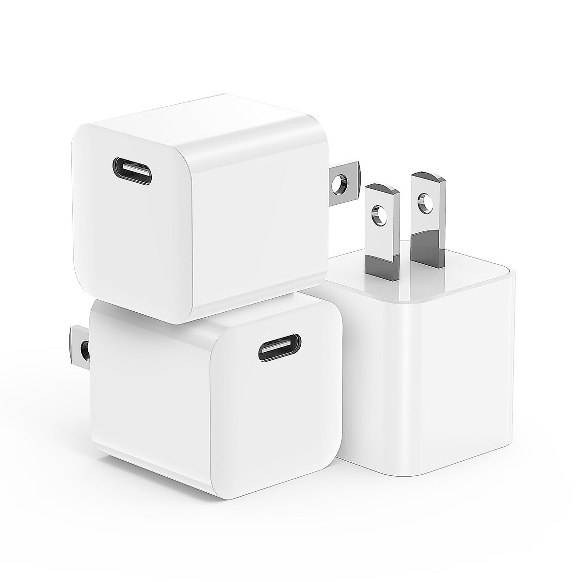 USB C Charger Block,Cabepow [3Pack] USB C Charging Block Wall Plug Adapter Cube Replacement for Apple iPhone 15 14 13 12 Pro/Pro Max/Plus,iPad Pro,Android-ETL Certified-Grey