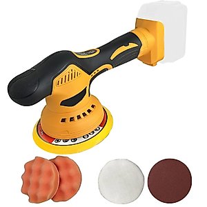 Cordless Buffer Polisher Compatiable with DEWALT 20V Max Battery, 6800RPM Variable Speed Brushless Motor Car Buffer, Lightweight Rotary Polisher for Boat, Car Polishing and Waxing (Tool Only)