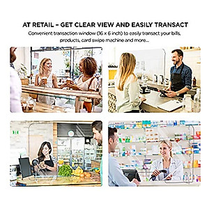 flybold Sneeze Guard for Desk Plexiglass Sheet - Barrier for Counter Acrylic Desk Divider - 92% Transparency Anti Fade Plastic Protective Shields for Office Furniture Partitions 48" X 32"