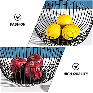 Cabilock Pantry Storage Baskets Metal Wire Fruit Bowl Countertop Fruit Basket Holder Stand Snack Plate Dish Serving Tray Decorative Container for Kitchen Living Room Style 2 Wire Storage Baskets