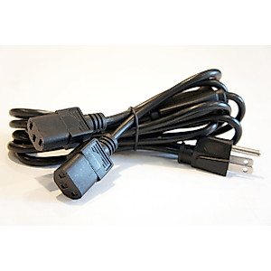 Dual Monitor Computer Screen Power Cord Cable 6 Foot AC 3 Prong Power Cord