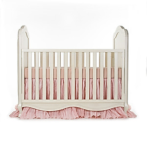 Crib Bedding Maddie Set by Glenna Jean | Baby Girl Nursery + Hand Crafted with Premium Quality Fabrics | Includes Quilt, Sheet and Bed Skirt with Pink and Ivory Accents
