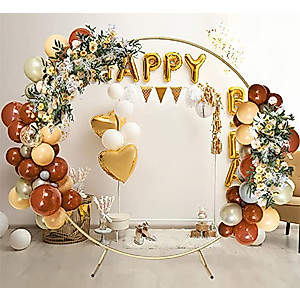 Round Backdrop Stand, 6.7ft Aluminum Balloon Arch Kit, Golden Circle Wedding Arch Frame, for Birthday Party, Graduation, Wedding and Bridal Shower Photo Background Decoration