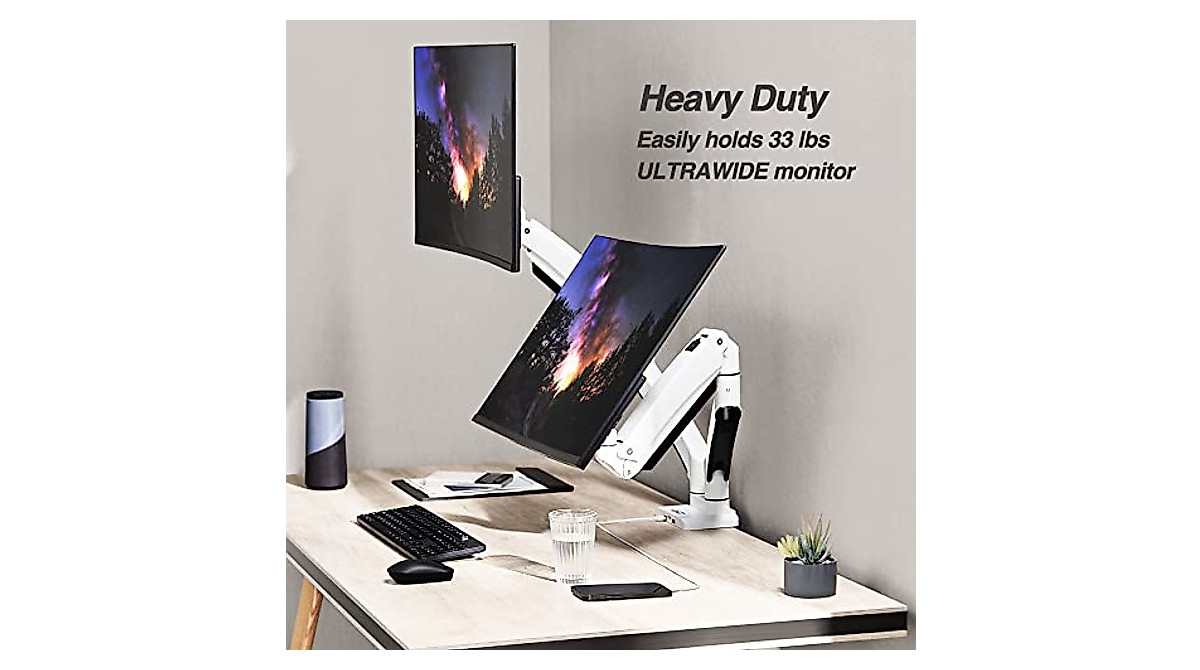AVLT Dual Monitor Arm: Adjustable & Space-Saving