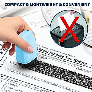 Identity Theft Protection Roller Stamp, KOEYLE 2 Pack Confidential Roller Stamp with 6 Pack Refills Ink, Identity Protection Roller Stamps for ID Theft Security and Personal Privacy Stamp(Blue&Green)