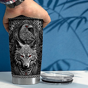 Viking Cup Tumbler 20oz Viking Gifts for Men Vikings Stainless Steel Insulated Tumblers Coffee Travel Drinking Mug Gift for Birthday Christmas