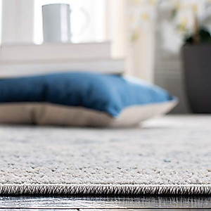 SAFAVIEH Oregon Collection 8' x 10' Light Blue/Ivory ORE877M Oriental Distressed Non-Shedding Living Room Bedroom Dining Home Office Area Rug