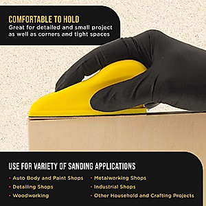 Dura-Gold Micro Hand Sanding Block Kit, 3.5” x 1” Pad, Hook & Loop Backing, 40 Sandpaper Sheets, 5 Each 60, 80, 120, 180, 220, 320, 400, 600 Grit - Wood Woodworking, Small Detail Finishing Sander