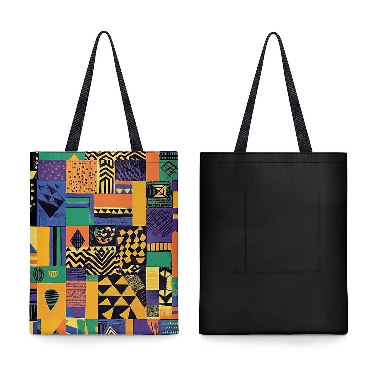 FOR U DESIGNS Teens Canvas Shopping Tote Bag African Tribal Style Printed Shoulder Bags