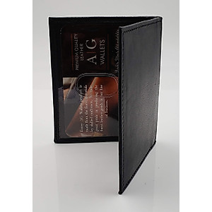 AG Wallets 2 ID Leather Bifold License Holder (Black)