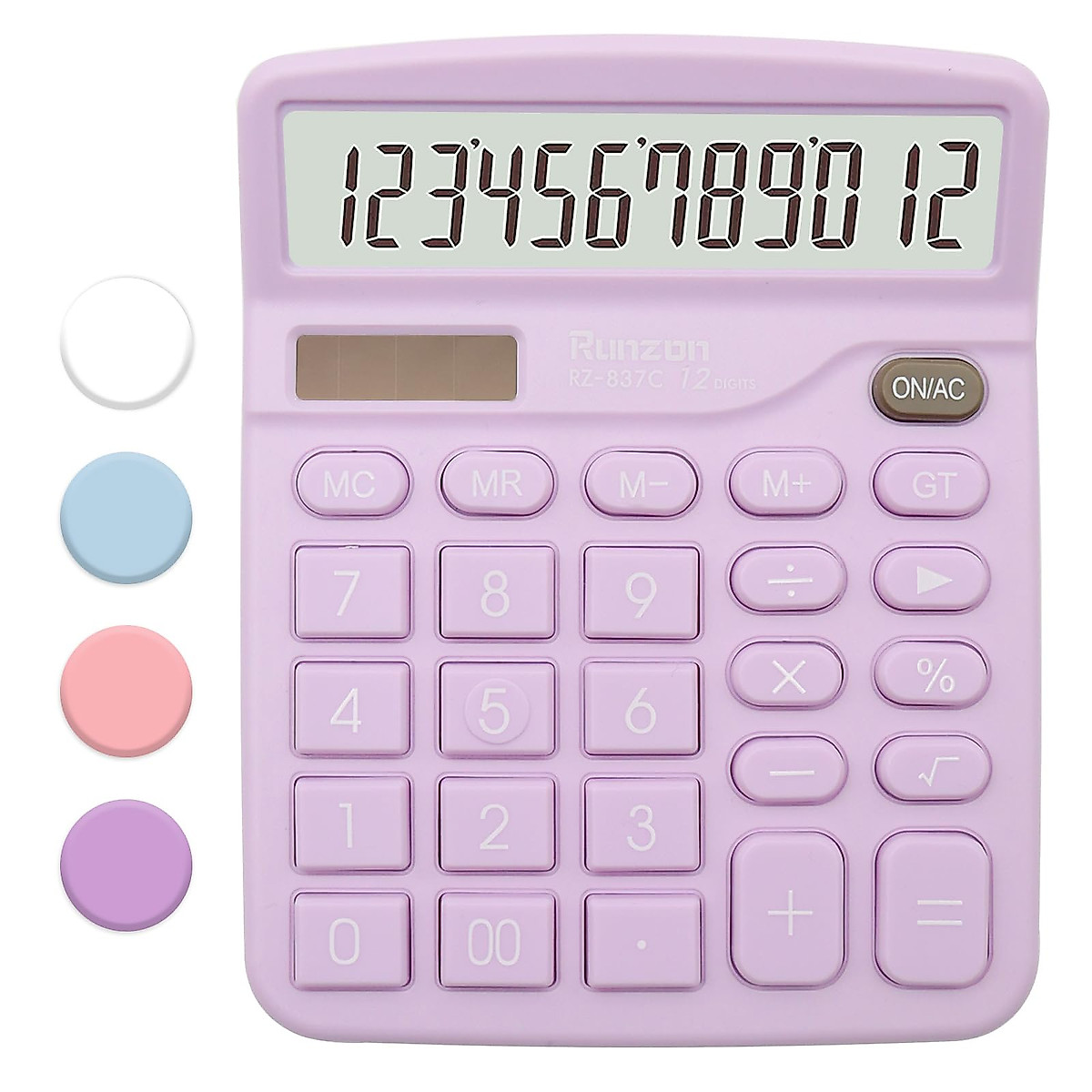 Purple Calculator, Basic Office Calculator, Desktop Calculator 12 Digit with Large LCD Display, Purple Office Supplies with Sensitive Button, Purple Desk Accessories, School Supplies……